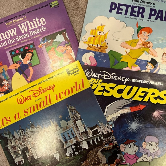 Disney | Media | Disney Storybook Vinyl Set Yellow Purple Blue | Poshmark